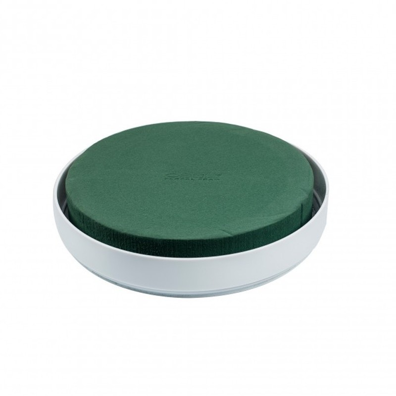 Table Vénezia OASIS® rond blanc, mousse florale pour centre de table ...